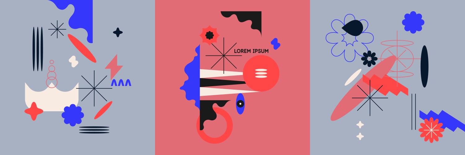 Geometric elements in abstract poster composition Vector Image