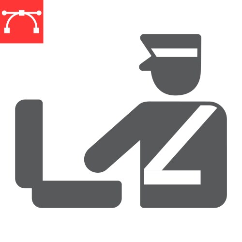 Customs clearance flat line icon policeman Vector Image