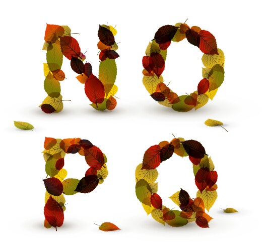 Fall alphabet letters Royalty Free Vector Image