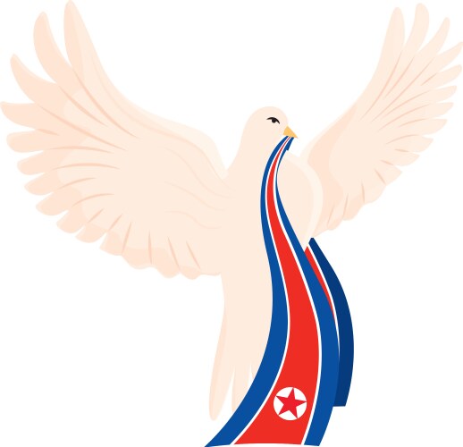 Peace dove character with flag Royalty Free Vector Image