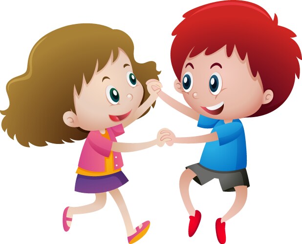 Children holding hands in a circle Royalty Free Vector Image