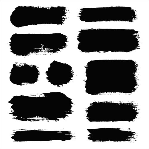 Painted grunge stripes set black labels Royalty Free Vector