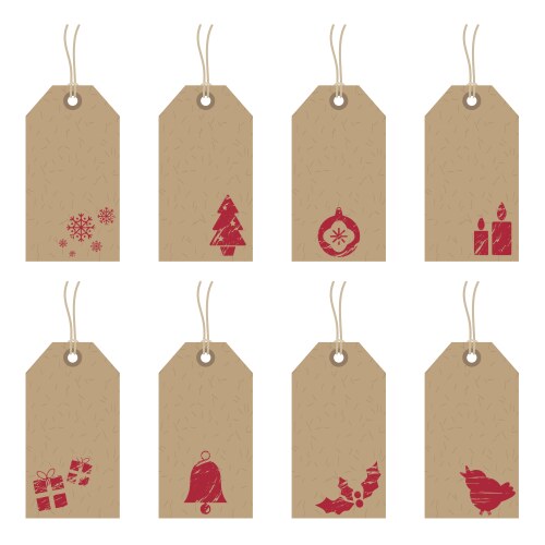 Christmas tree tags Royalty Free Vector Image - VectorStock