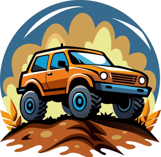 Create a off road car in mud 5 Royalty Free Vector Image