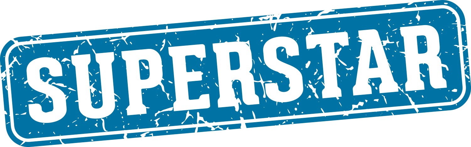 Superstar rectangular sign stamp Royalty Free Vector Image