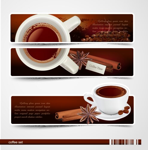Coffee and tea horizontal banners Royalty Free Vector Image