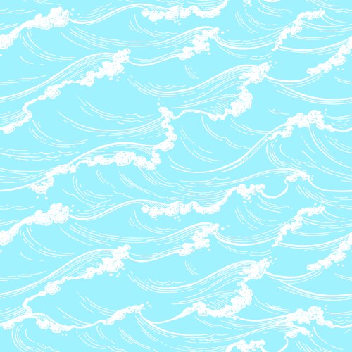 Sea waves seamless pattern Royalty Free Vector Image