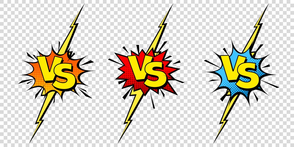 Comic versus frame vs battle fight Royalty Free Vector Image
