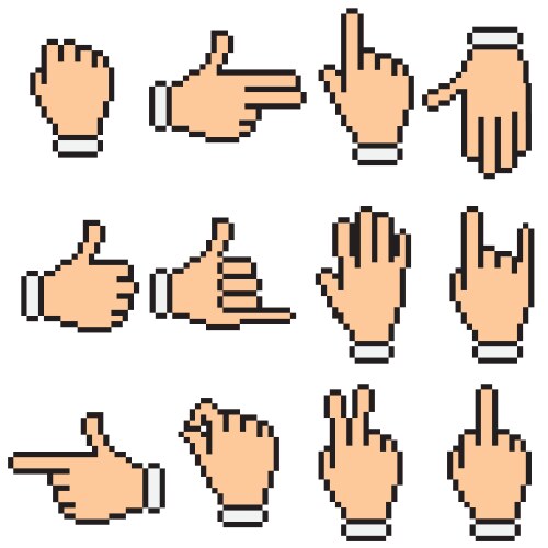 Hands icons Royalty Free Vector Image - VectorStock