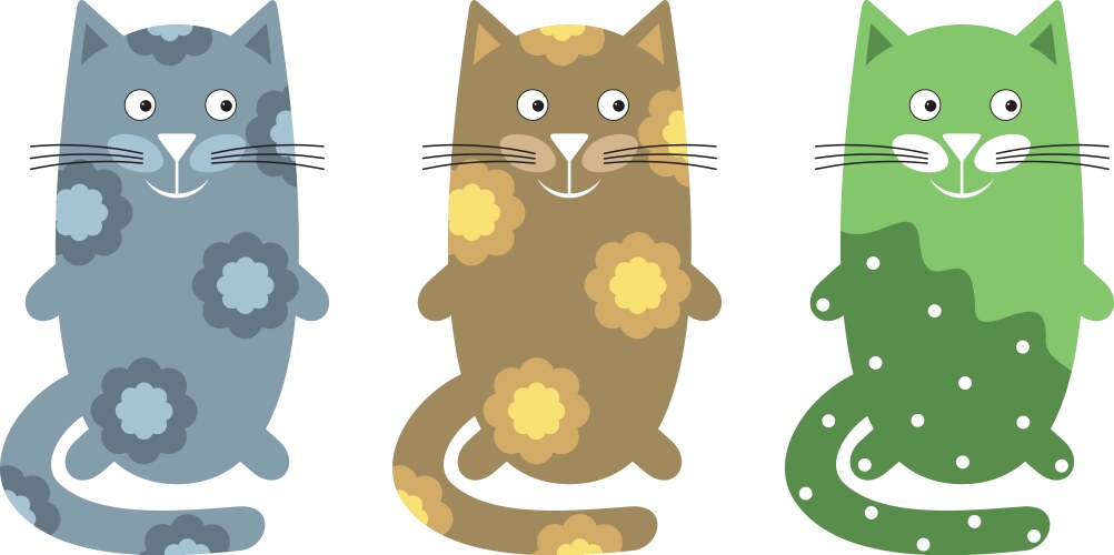 Colorful cat collage Royalty Free Vector Image
