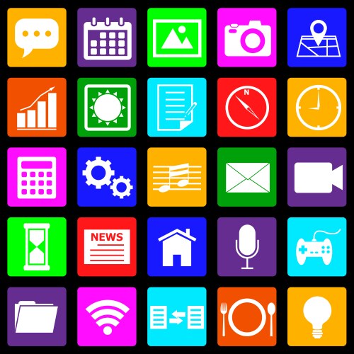 Application icons on white background Royalty Free Vector