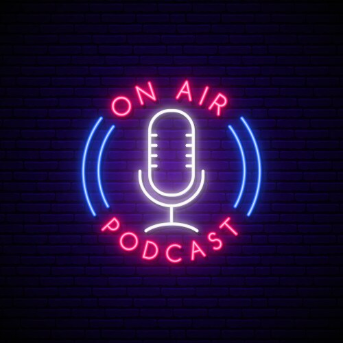 Neon sign live stream design element light banner Vector Image