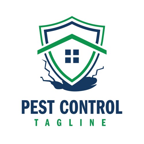 Pest control logo design template bug killer logo Vector Image