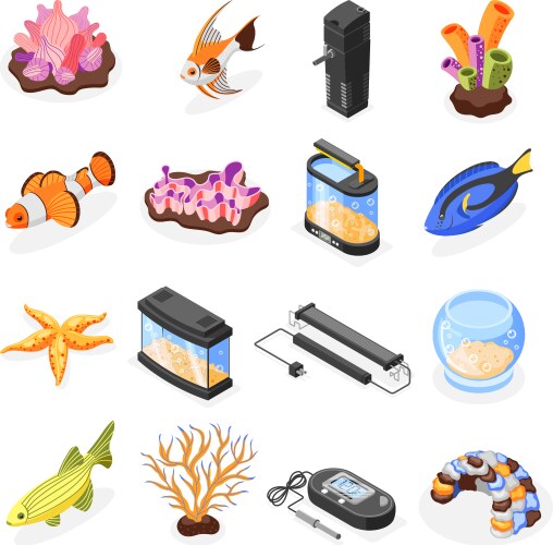 Aquarium tank cartoon Royalty Free Vector Image