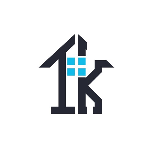 Luxury tk house logo - elegant gold letter Vector Image