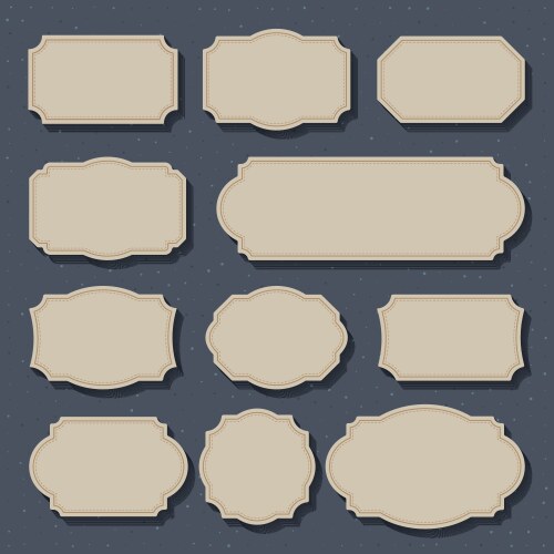 Vintage label frames old frame shapes decorative Vector Image