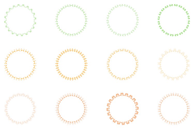 Decorative botanical border design set Royalty Free Vector