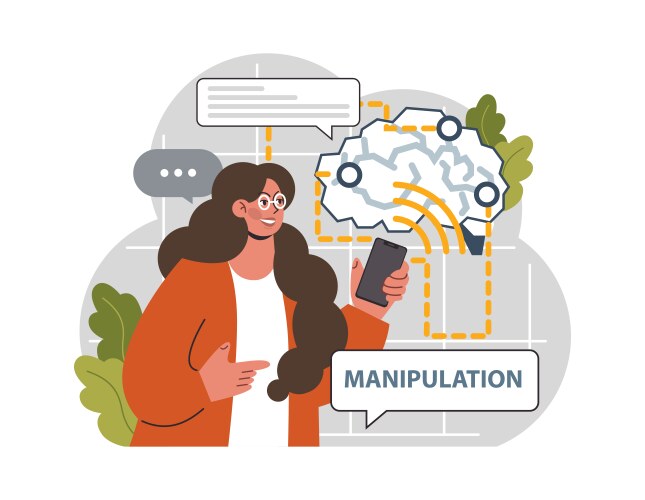 Manipulation psychological control method Vector Image