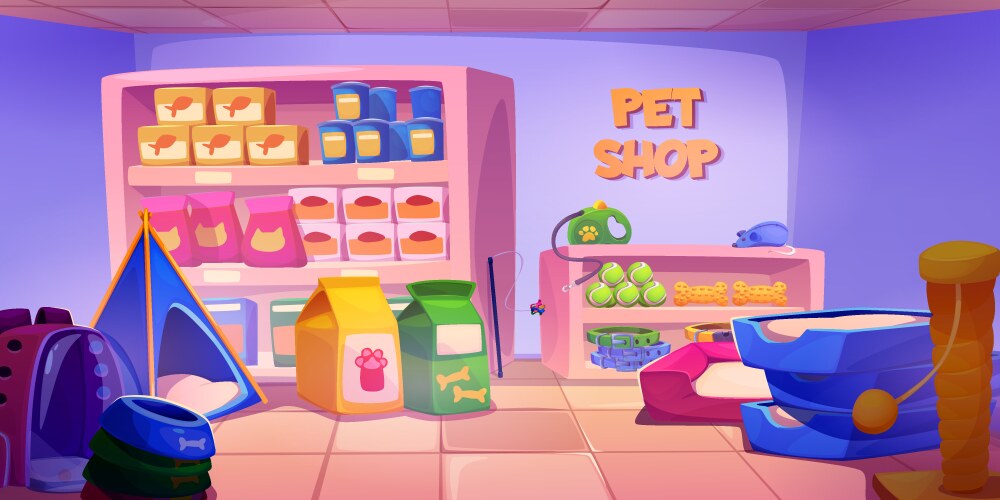 Buying animals in pet store cartoon concept Vector Image