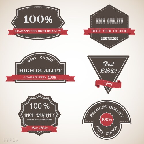 Premium and quality labels Royalty Free Vector Image