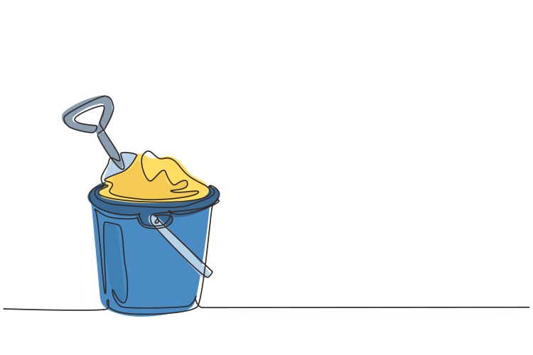 Sand bucket and shovel Royalty Free Vector Image