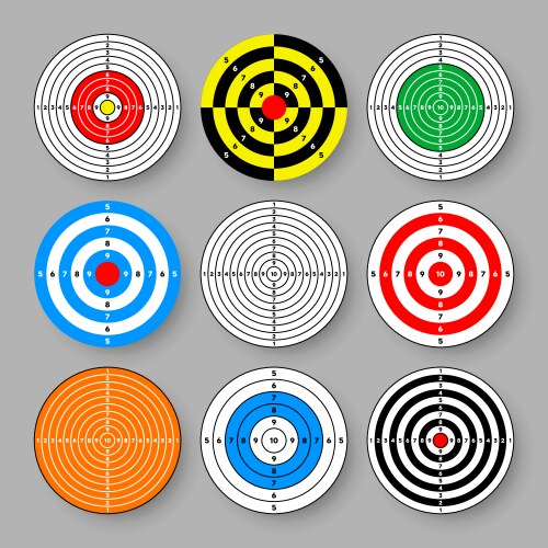 Target for shooting range gun silhouette hitting Vector Image