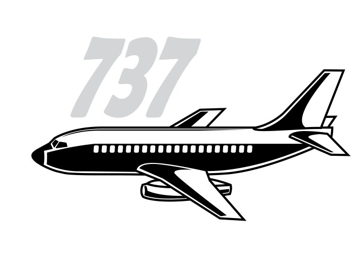 Boeing 737-200 Side View Royalty Free Vector Image