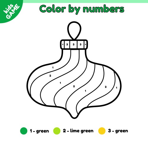 Kids coloring page by numbers with christmas sock Vector Image