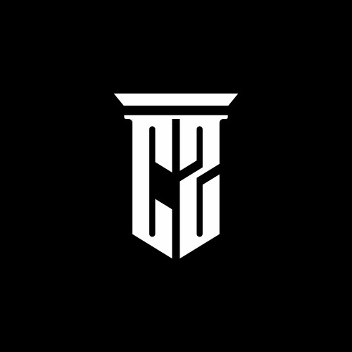 Cs logo monogram shield shape with crown design Vector Image