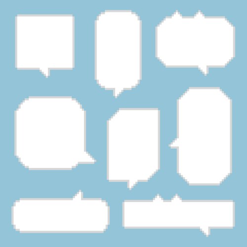 Set of game 8 bit text box pixel speech bubble Vector Image