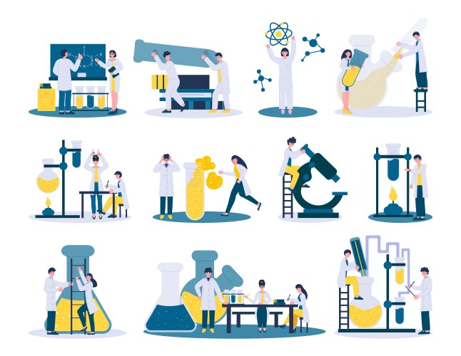 Science laboratory horizontal Royalty Free Vector Image