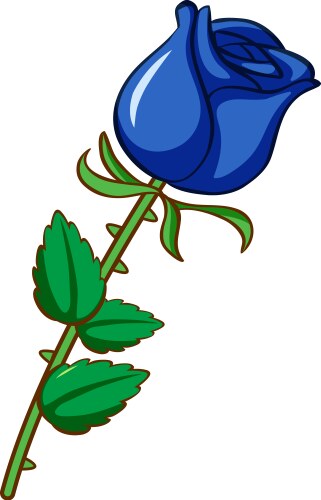Single flower in blue color Royalty Free Vector Image