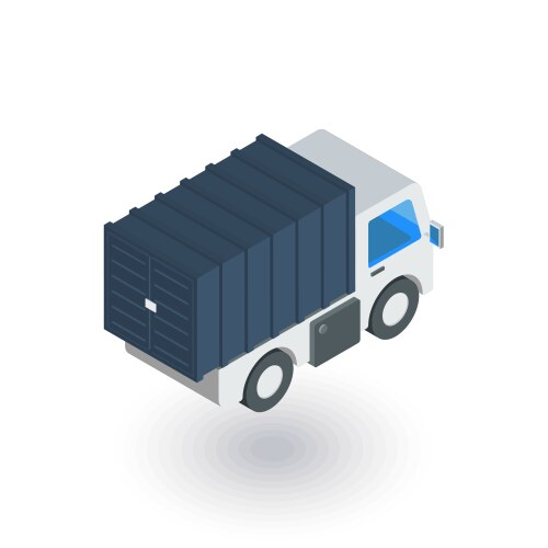 Hi-detailed cargo delivery van isometric view Vector Image