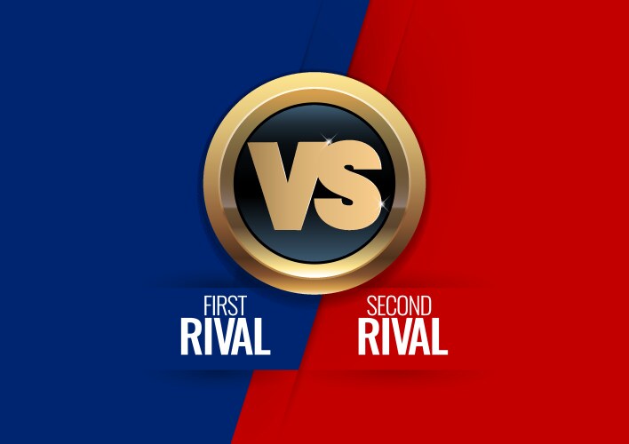 Bright poster symbols of confrontation vs Vector Image