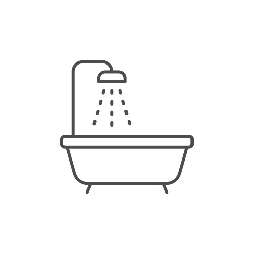 Classic clawfoot bathtub line art icon Royalty Free Vector