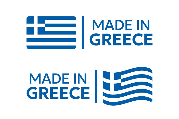 Made in greece labels set hellenic republic Vector Image