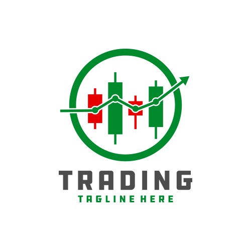 Digital stock trading logo Royalty Free Vector Image