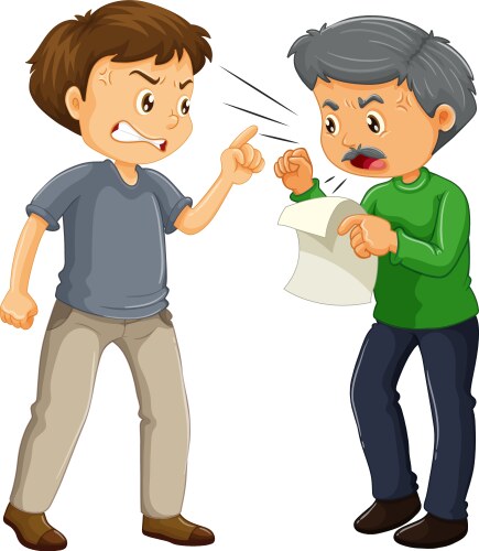 Arguing children characters Royalty Free Vector Image
