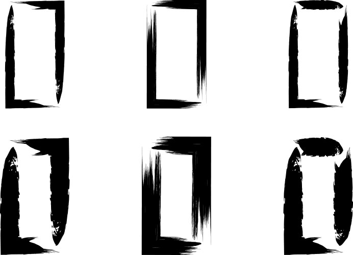 Horizontal rectangle shape bold brush stroke Vector Image