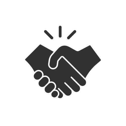 Handshake icon lined and filled style Royalty Free Vector
