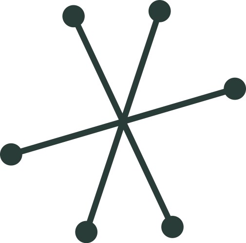 Atomic star mid century outline Royalty Free Vector Image