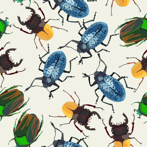 Seamless pattern with picasso bugs Royalty Free Vector Image