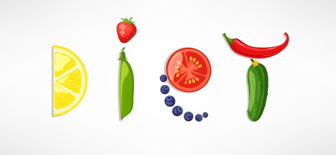 Diet choice choose foods beneficial to body Vector Image