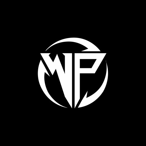 Wa logo with circle rounded negative space design Vector Image