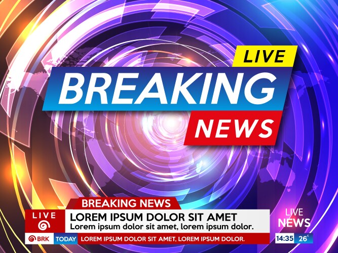 Background screen saver on breaking news Vector Image