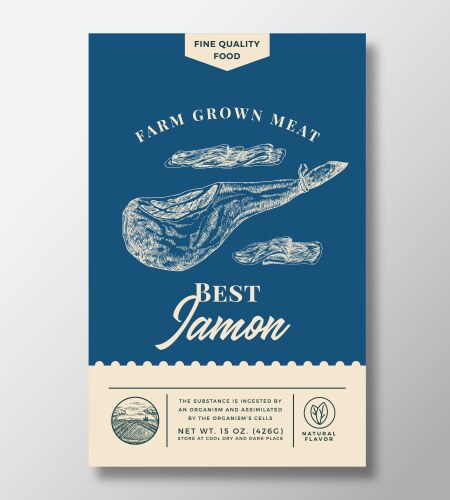 Farm grown meat abstract packaging design Vector Image
