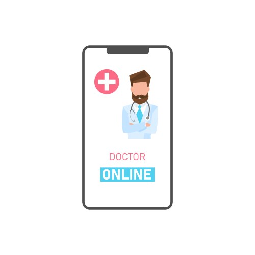 Telemedicine icon logo doctor online concept sign Vector Image