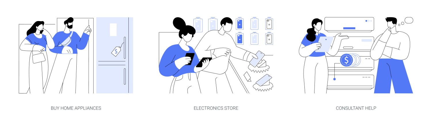 In a clothing store isolated cartoon Royalty Free Vector