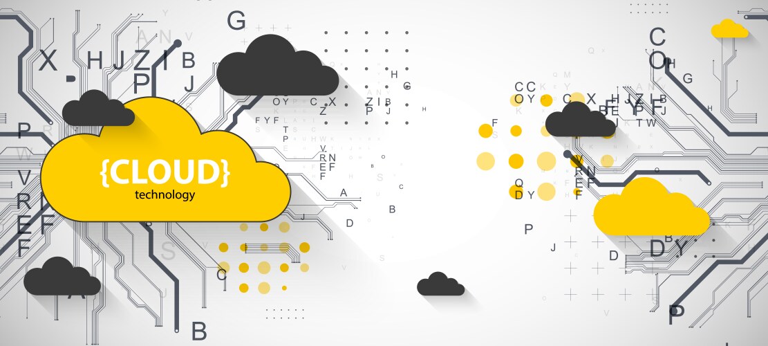 Cloud storage technology integrated digital web Vector Image