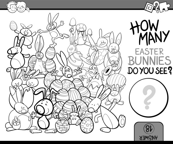Happy easter coloring page rabbit Royalty Free Vector Image